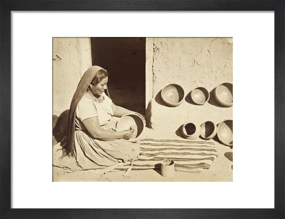 Woman polishing a pottery vessel – Pitt Rivers Museum Prints